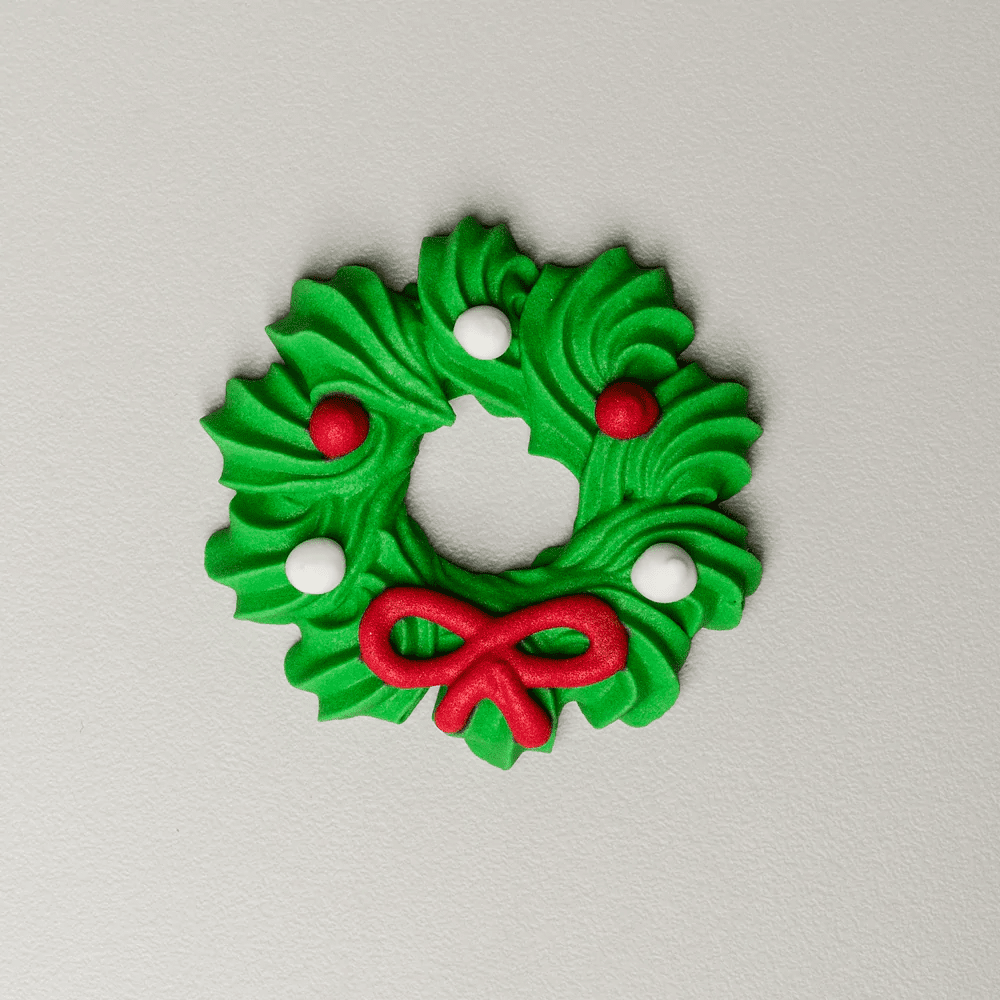 2" Christmas Wreaths - Royal Icing - 5pk